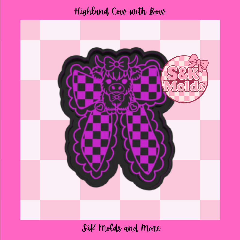 Highland Cow with Bow Mold – S&K Molds and More